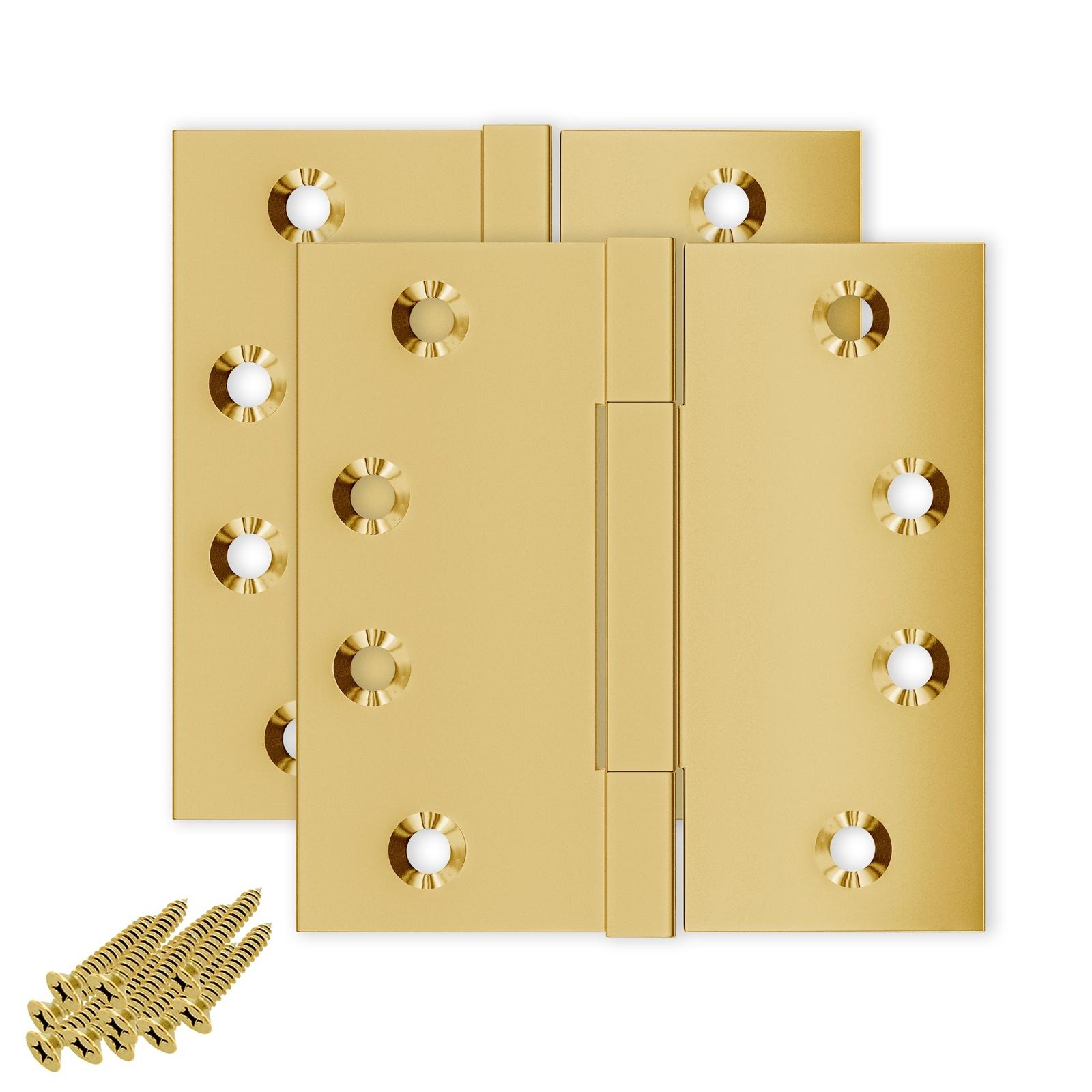4x4" Solid Brass Square Barrel Hinge – Polished Brass | Finsbury ...